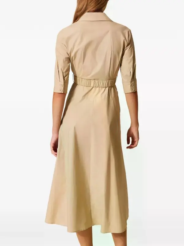 TWINSET Belted Zip-up Midi Dress
