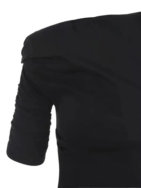 Jacquemus Asymmetrical One-shoulder Ruched Mini Dress - Black