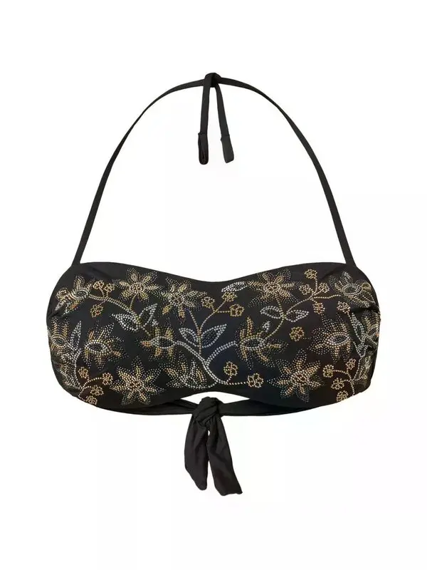 TWINSET Embellished Bandage Bikini Top - Black
