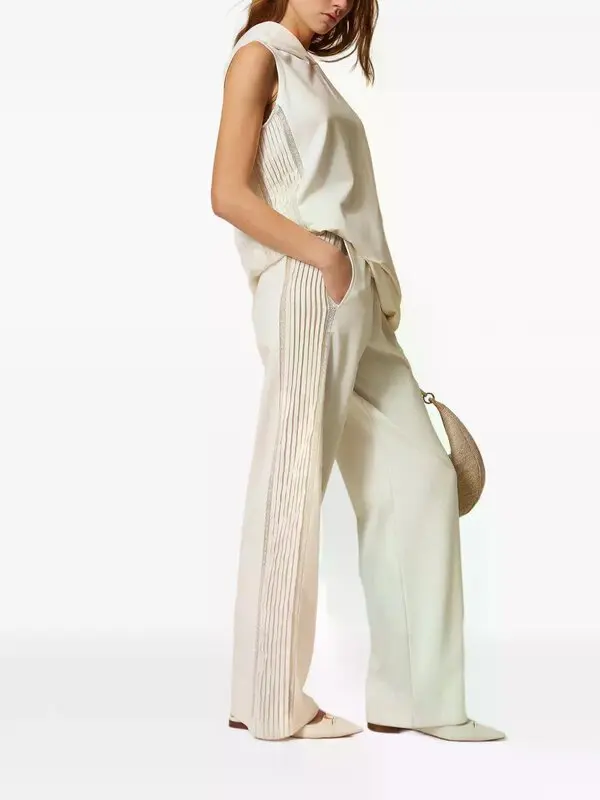 TWINSET Pleated Lace-side Trousers