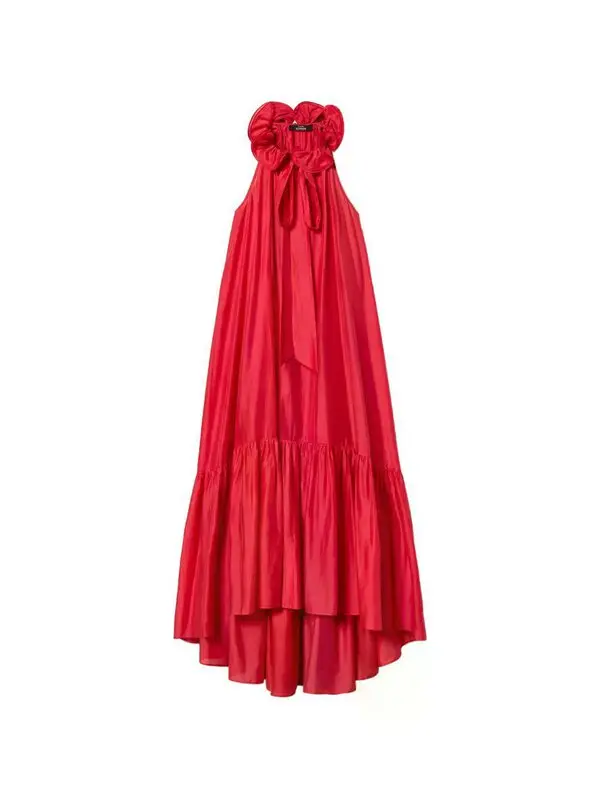 TWINSET Long Voile Dress With Ruffles