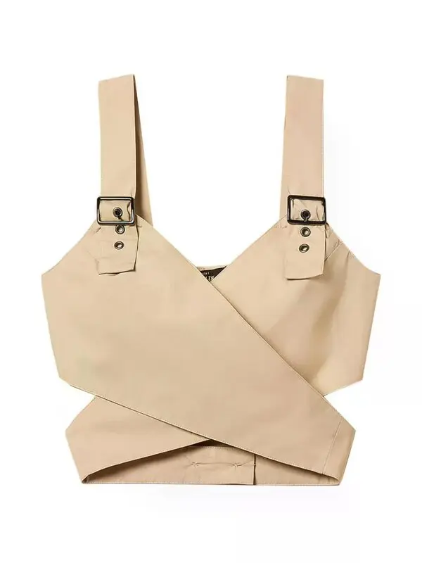 TWINSET Buckled Poplin Sleeveless Top
