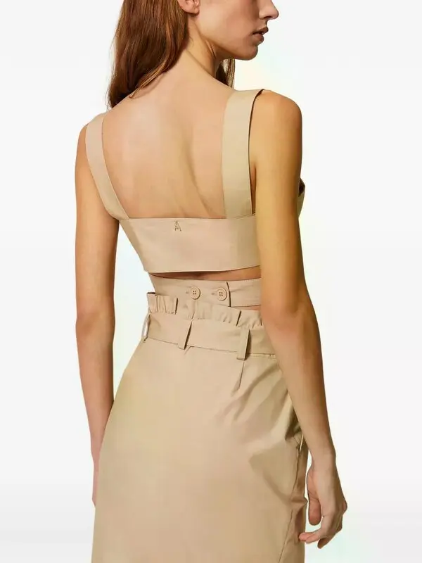 TWINSET Buckled Poplin Sleeveless Top