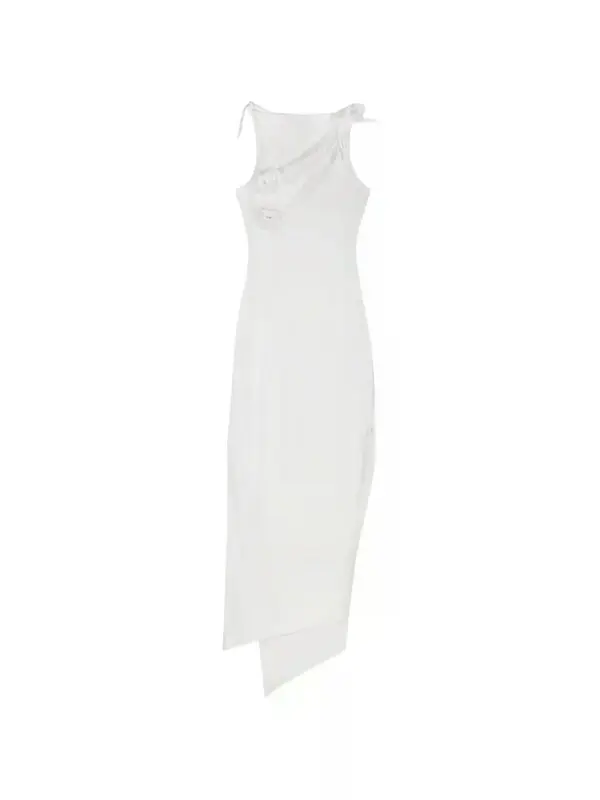 Coperni Rosette Knot Asymmetric Dress - White