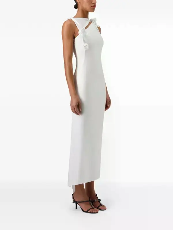 Coperni Rosette Knot Asymmetric Dress - White