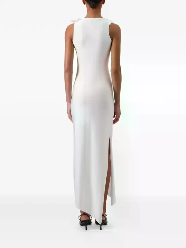 Coperni Rosette Knot Asymmetric Dress - White