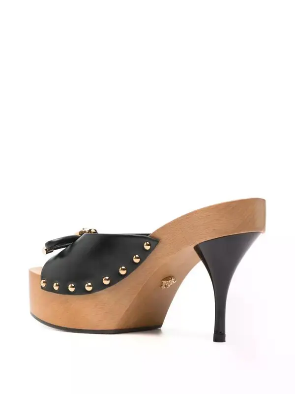 Versace Opera Bow Embellished Leather Platform Stiletto Sandals