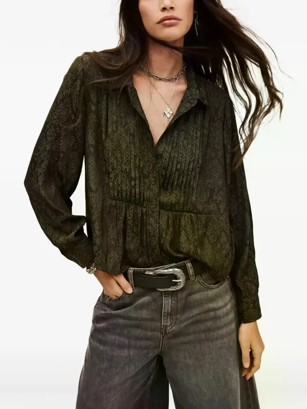Ba&sh Riata Animal-pattern Shirt