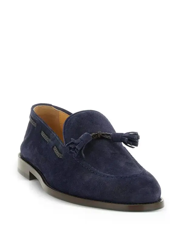 Brunello Cucinelli Suede Tassel Loafers - Blue