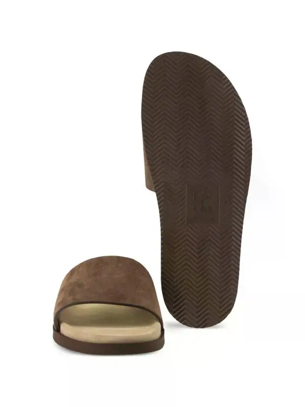 Brunello Cucinelli Suede Strap Flat Sandals - Brown