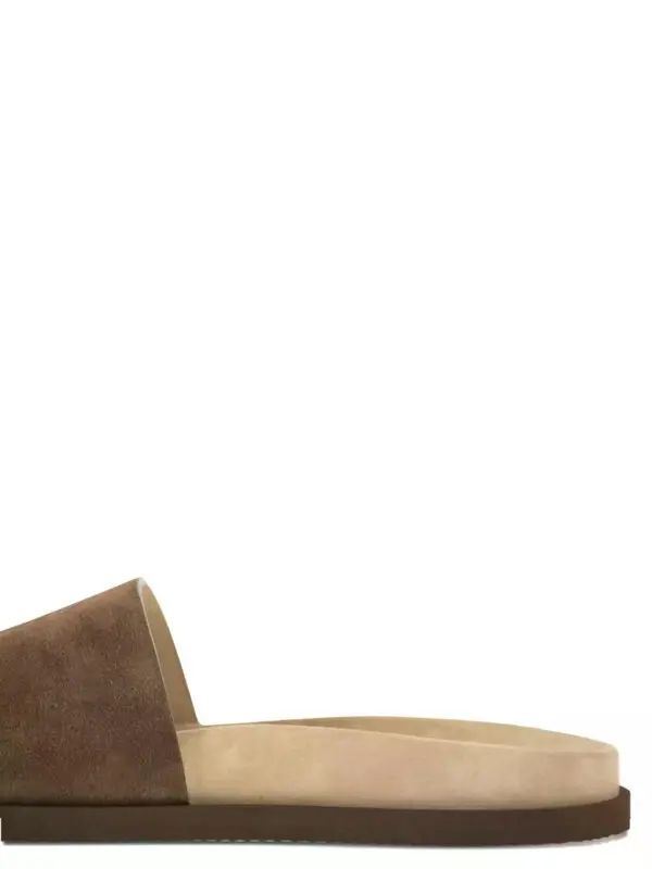 Brunello Cucinelli Suede Strap Flat Sandals - Brown