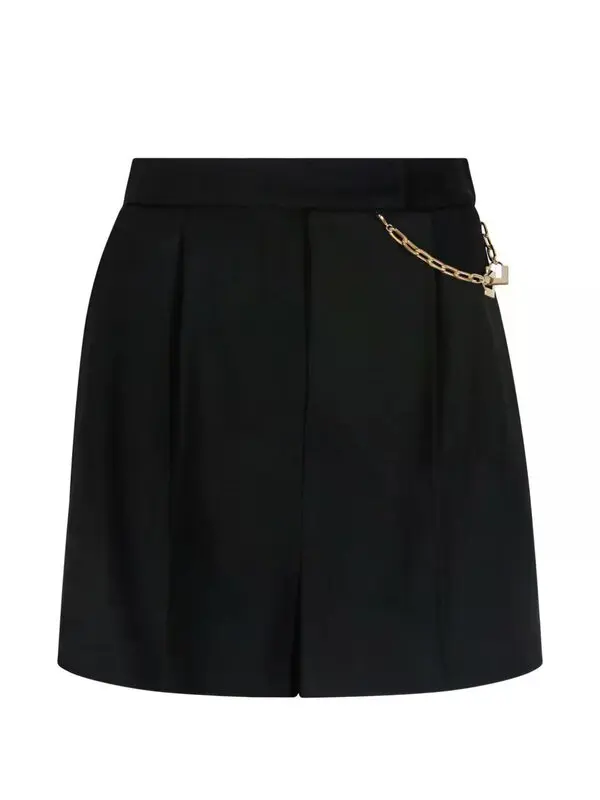 Elisabetta Franchi Chain-embellished Gabardine Shorts - Black