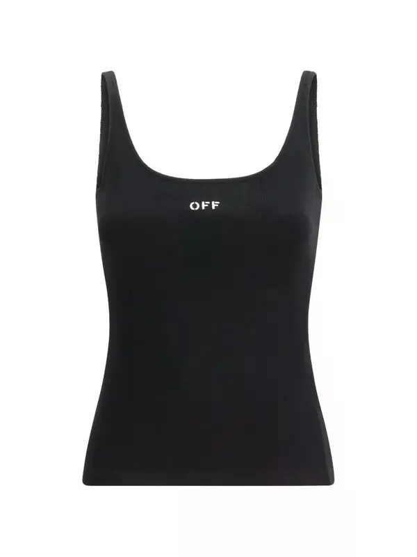 Off-White Ribbed Tank Top