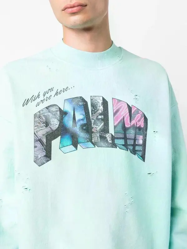 Palm Angels Graphic-print Crew-neck Sweatshirt
