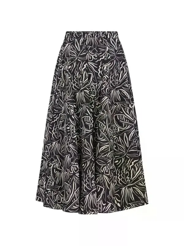 Aspesi Floral-print Midi Skirt - Black