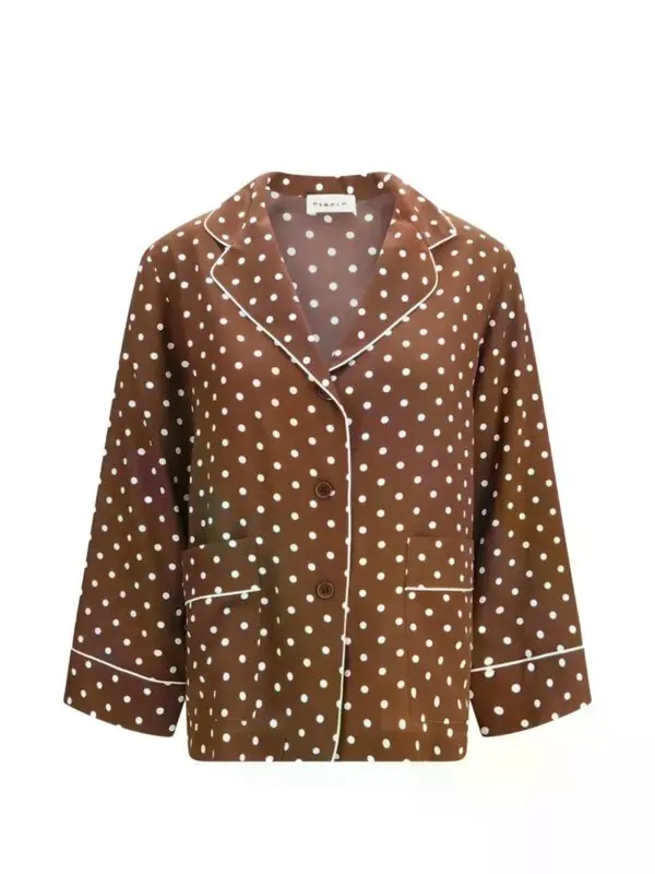 P.a.r.o.s.h Polka Dot Button Shirt - Brown