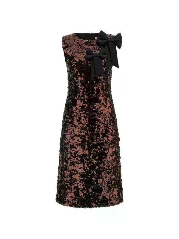 GANNI Sequined Bow Midi Dress