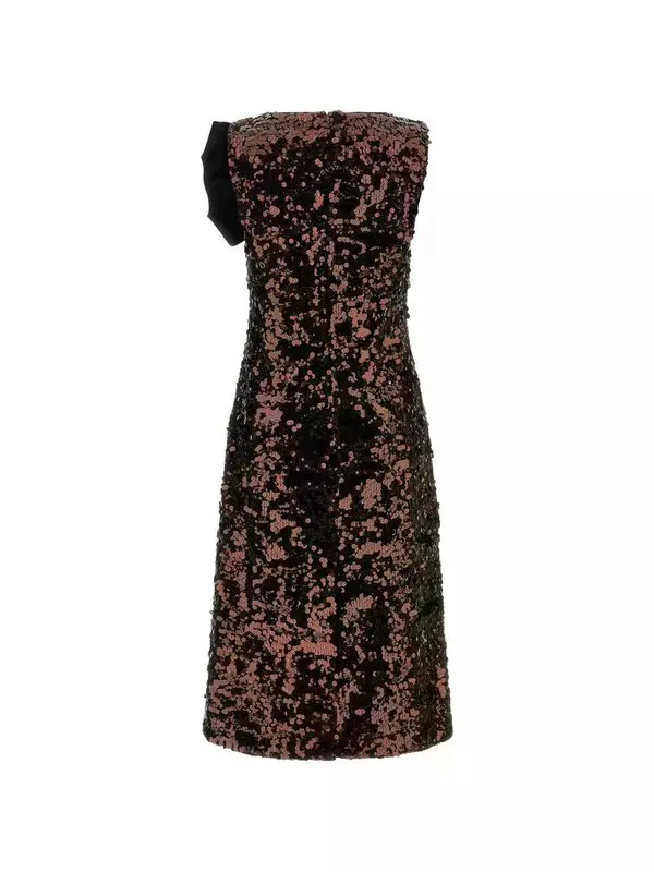 GANNI Sequined Bow Midi Dress