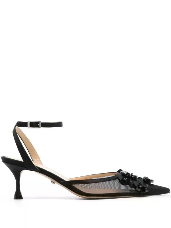 Mach & Mach Flower Detail Pointed Pumps