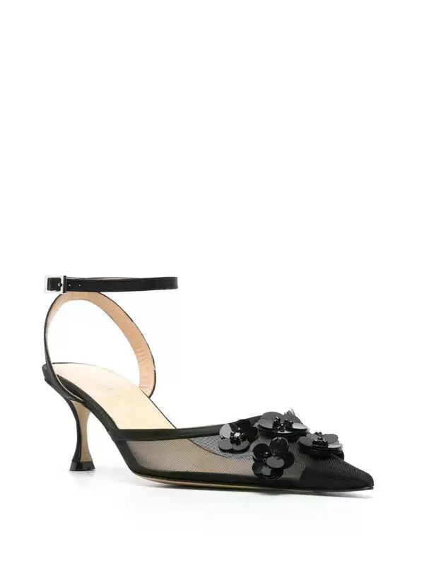 Mach & Mach Flower Detail Pointed Pumps
