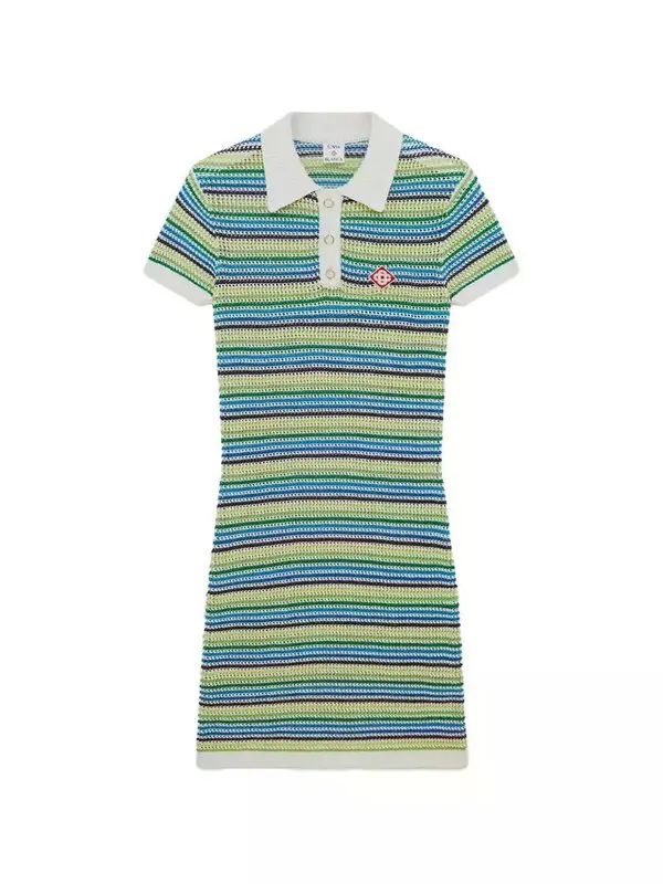 Casablanca Striped Collared Mini Dress