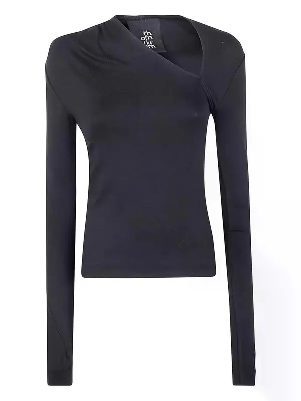 THOM KROM Asymmetrical Neckline Long-sleeve Top