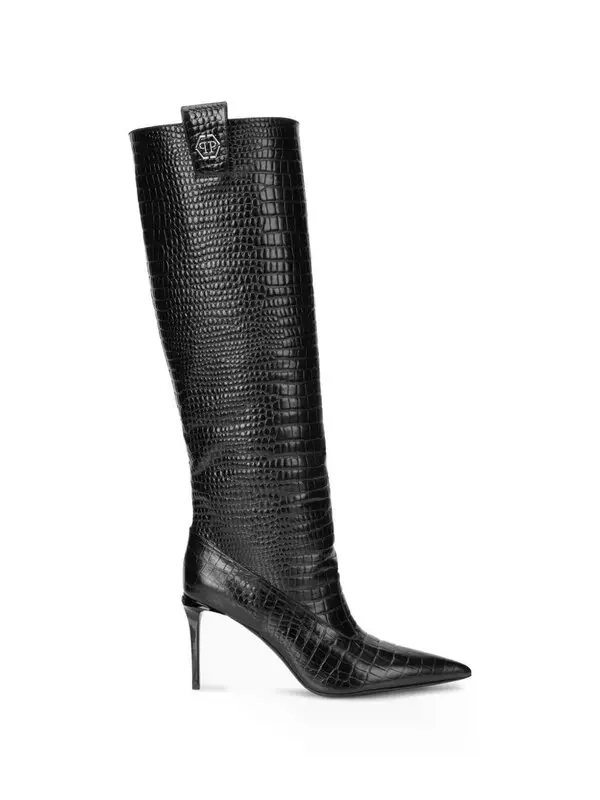 Philipp Plein Croco-print Logo Boots