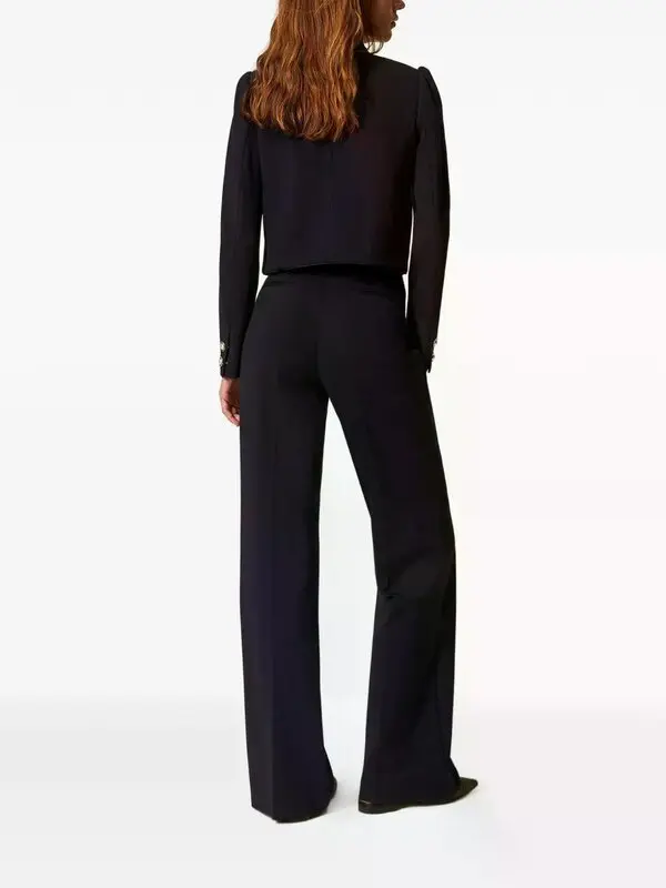 TWINSET Wide-leg Trousers With Pearl Buttons