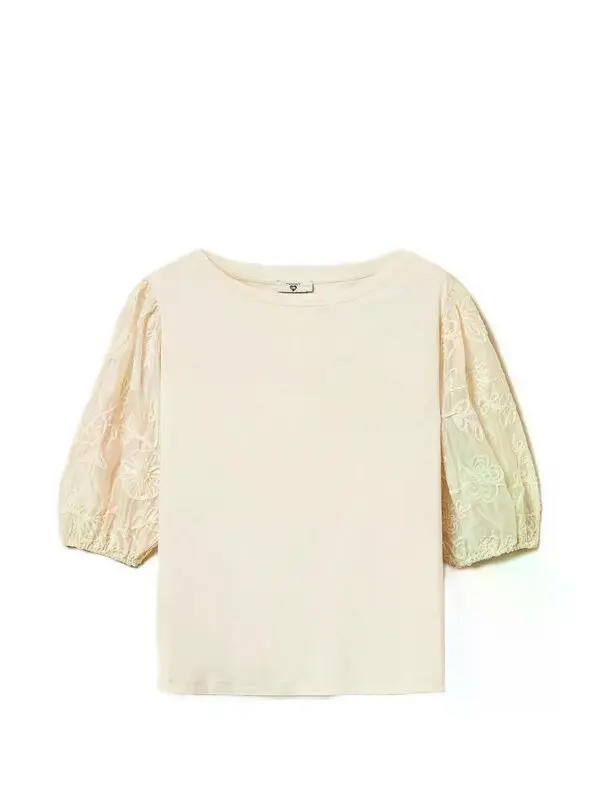 TWINSET Embroidered Balloon Sleeve Blouse