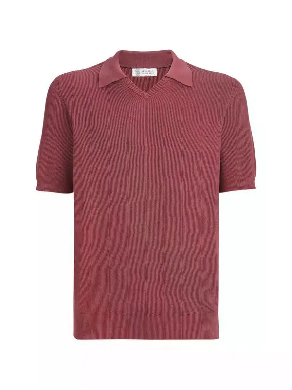 Brunello Cucinelli Ribbed T-shirt - Red