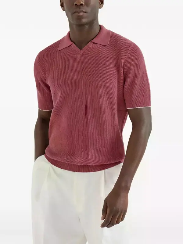 Brunello Cucinelli Ribbed T-shirt - Red