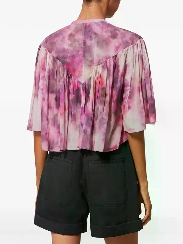MARANT ETOILE Veelia Ruffled Buttoned Blouse - Pink
