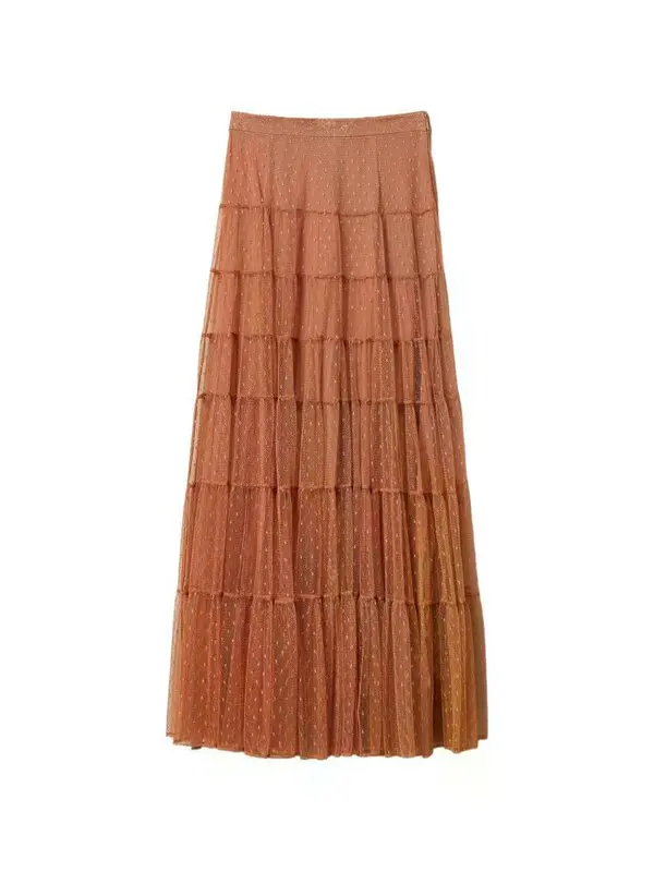 TWINSET Tiered Tulle Maxi Skirt