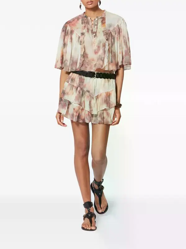 MARANT ETOILE Veelia Ruffled Blouse - Neutrals