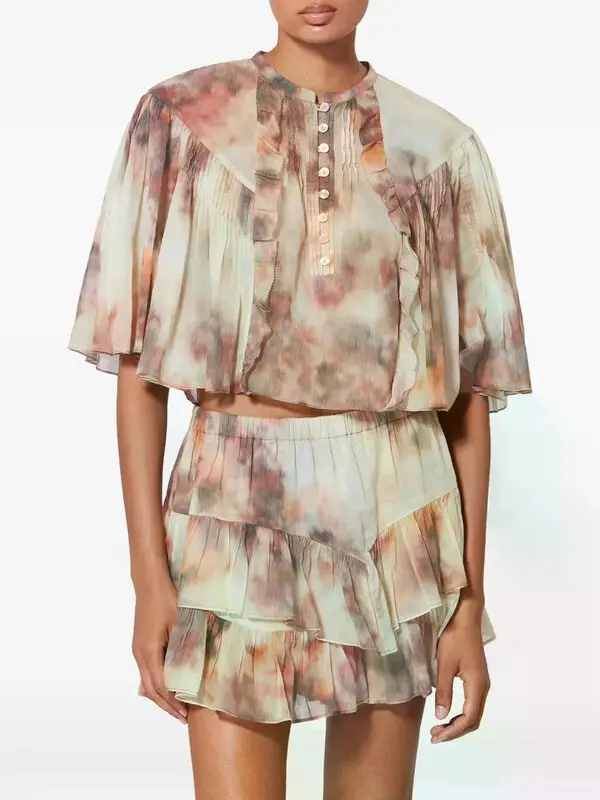 MARANT ETOILE Veelia Ruffled Blouse - Neutrals