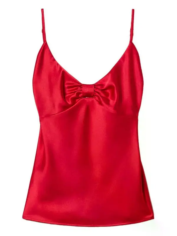 TWINSET Knot Satin Top - Red