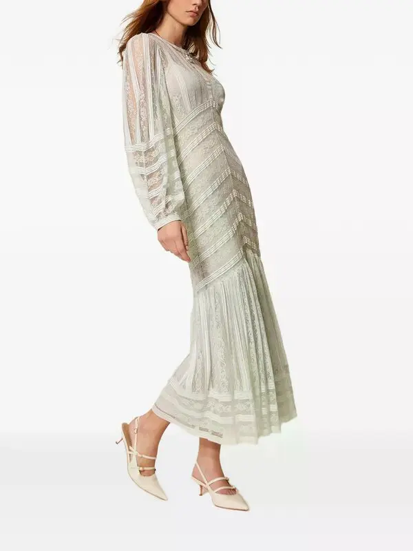 TWINSET Striped Lace Midi Dress