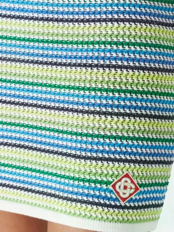 Casablanca Striped Mini Skirt - Green