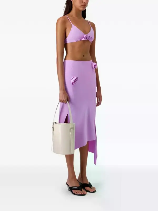 Coperni Floral Asymmetric Skirt - Purple