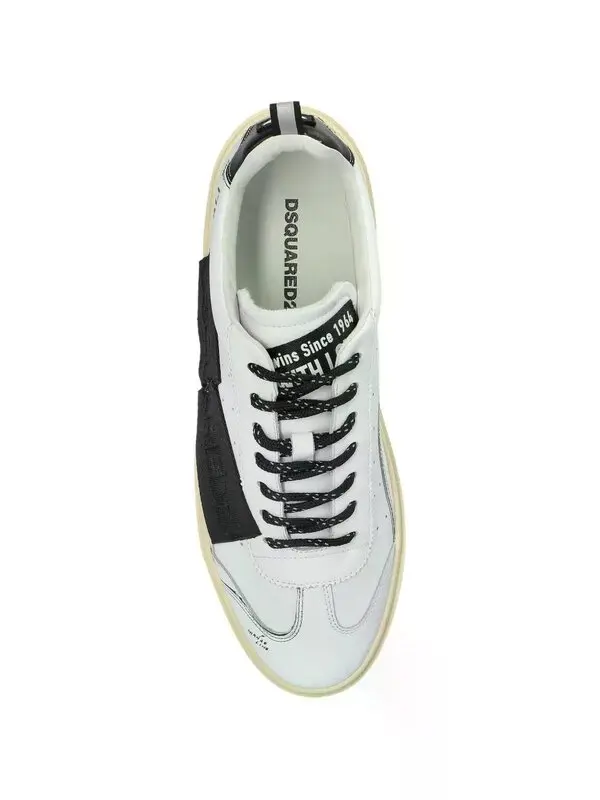 Dsquared2 Rider Appliqué Leather Sneakers - White