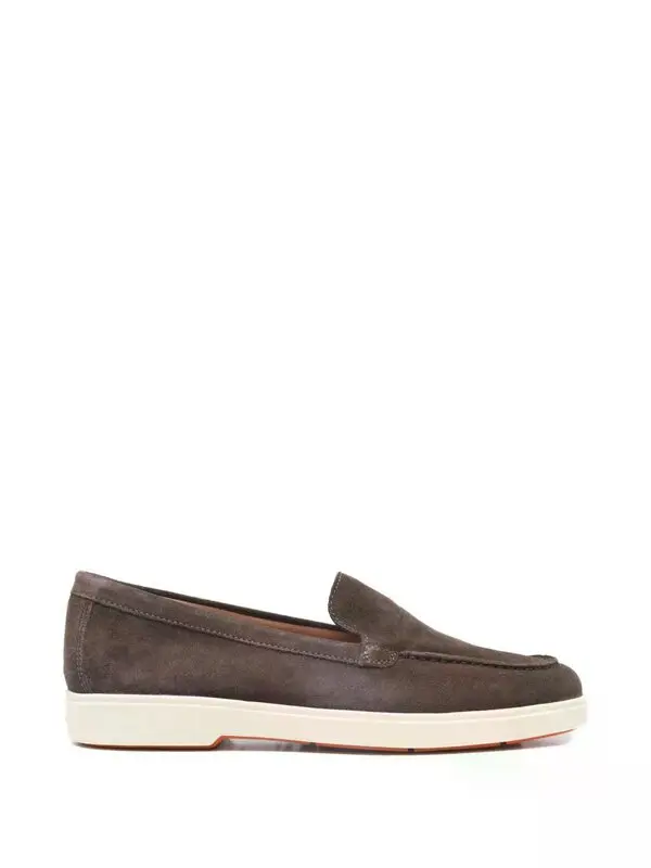 Santoni Yalta Round-toe Loafers - Brown
