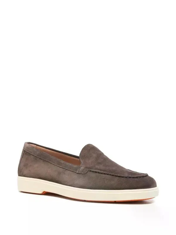 Santoni Yalta Round-toe Loafers - Brown