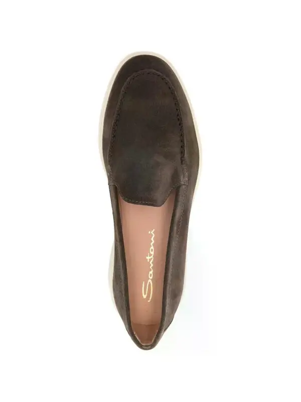 Santoni Yalta Round-toe Loafers - Brown