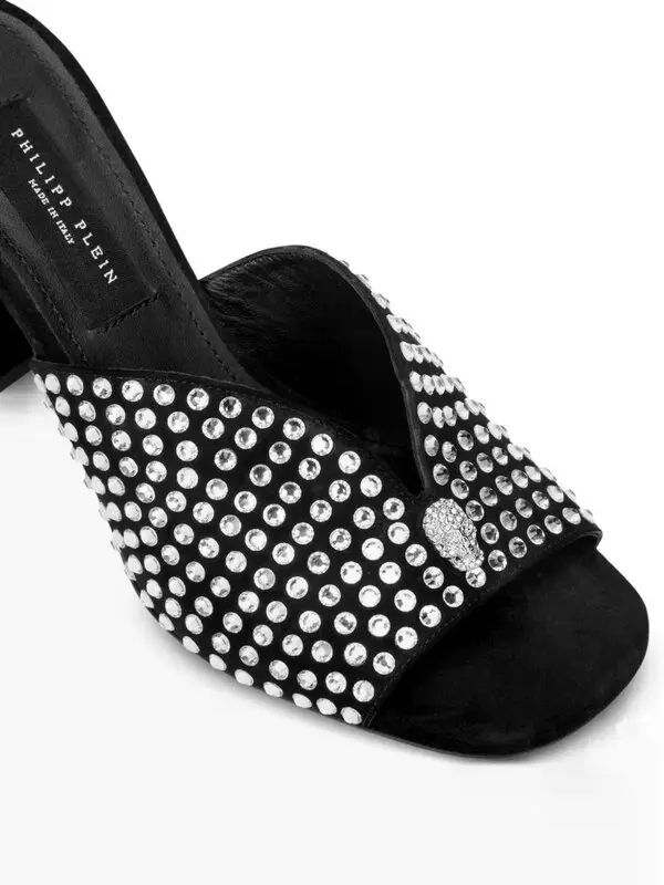 Philipp Plein Rhinestone Suede Sandals