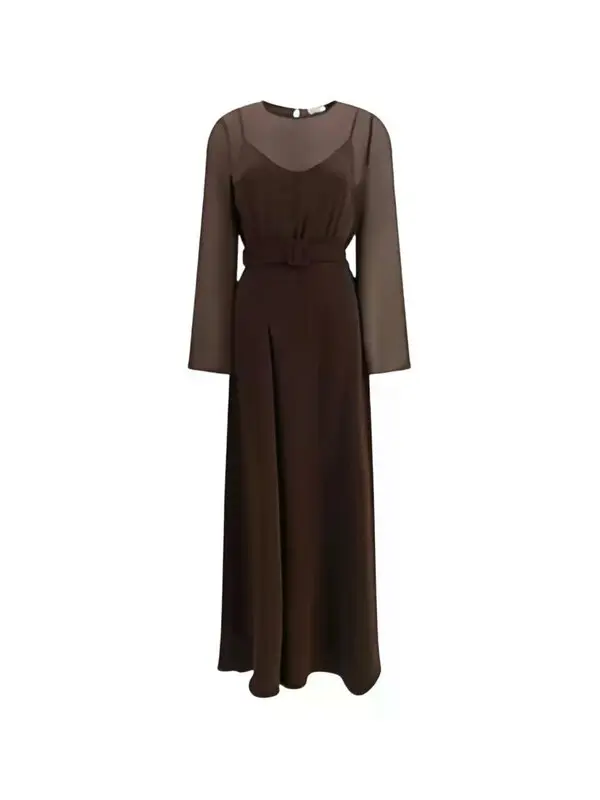 P.a.r.o.s.h Belted Dress - Brown