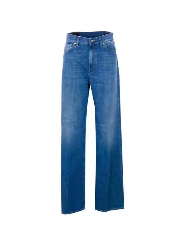 DONDUP Five-pockets Flared Jeans With Logo Patch
