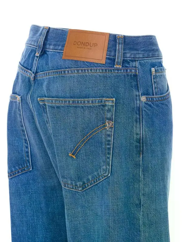 DONDUP Five-pockets Flared Jeans With Logo Patch