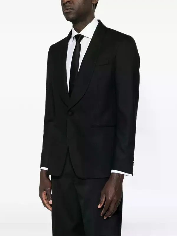 LARDINI Shawl-collar Single-breasted Jacket - Black