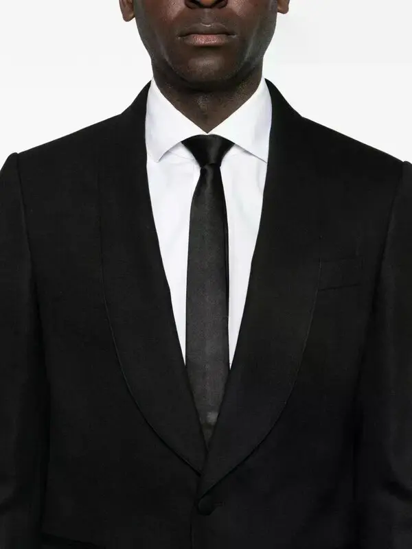 LARDINI Shawl-collar Single-breasted Jacket - Black
