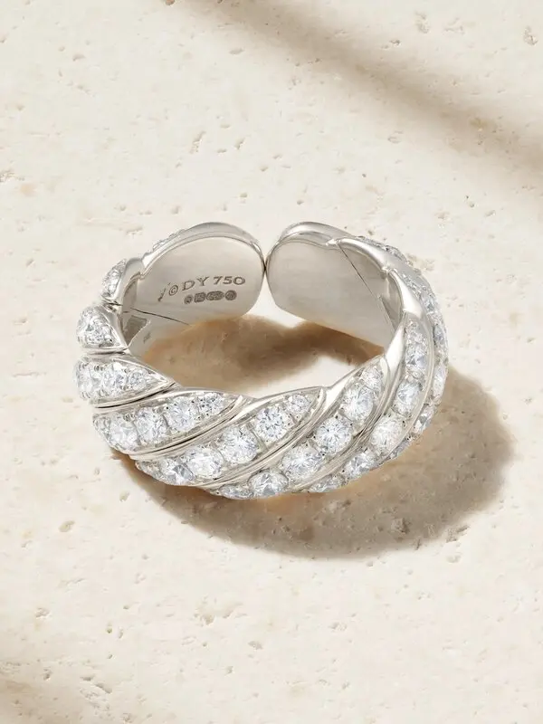 David Yurman Sculpted Cable Diamond Ring - Gold
